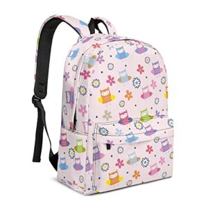 owl school backpack lightweight cute kids backpack classic bookbag cool daypack for teen high school student, 17 inch