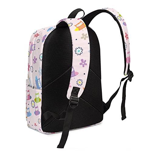 Owl School Backpack Lightweight Cute Kids Backpack Classic Bookbag Cool Daypack for Teen High School Student, 17 Inch