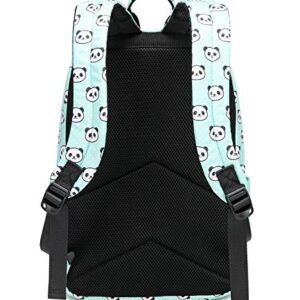 Abshoo Lightweight Cute Panda Backpacks for Girls School Backpacks With Lunch Bag (3pc Panda Teal)