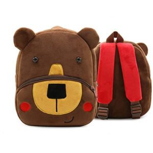 Children Toddler Preschool Backpack Plush Animal Cartoon Backpack Baby Kids School Satchel Travel Lunch Bags Bear