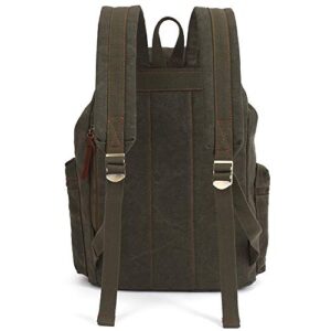 KAUKKO Vintage Casual Canvas and Leather Rucksack Backpack, 1Navy