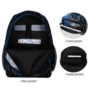 ALAZA Dark Night Wolf and Full Moon School Bag Casual Daypack Book Bags for Primary Junior High School