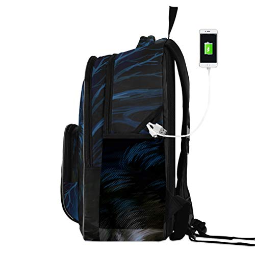 ALAZA Dark Night Wolf and Full Moon School Bag Casual Daypack Book Bags for Primary Junior High School