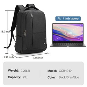 OIWAS Laptop Backpack 17 Inch for Men Business Bagpack Women Travel Daypack Large College School Bookbag Teens(Black)