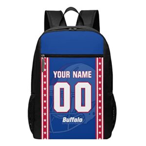 ylch custom american football style backpack personalized name any number teens girls boys custom school bag computer buffalo backpacks 17 inch large capacity.