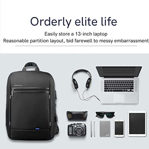 Kingsons Sling Laptop Backpack Men's Crossbody Shoulder Bag with USB Charging Port RFID Anti-Theft Waterproof School Work Daypack for 13.3Inch Laptop