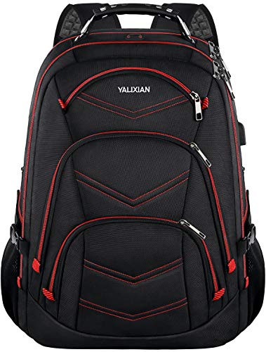 18.4''Laptop Backpack,Extra Large Travel Gaming Laptop Backpacks With USB Charging Port,TSA Friendly Flight Approved RFID Antitheft,Water Resistant MenWomen College Bookbag School Student Computer Bag