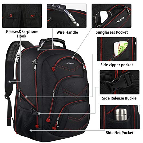 18.4''Laptop Backpack,Extra Large Travel Gaming Laptop Backpacks With USB Charging Port,TSA Friendly Flight Approved RFID Antitheft,Water Resistant MenWomen College Bookbag School Student Computer Bag