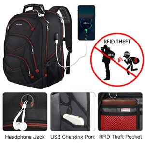 18.4''Laptop Backpack,Extra Large Travel Gaming Laptop Backpacks With USB Charging Port,TSA Friendly Flight Approved RFID Antitheft,Water Resistant MenWomen College Bookbag School Student Computer Bag