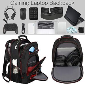 18.4''Laptop Backpack,Extra Large Travel Gaming Laptop Backpacks With USB Charging Port,TSA Friendly Flight Approved RFID Antitheft,Water Resistant MenWomen College Bookbag School Student Computer Bag