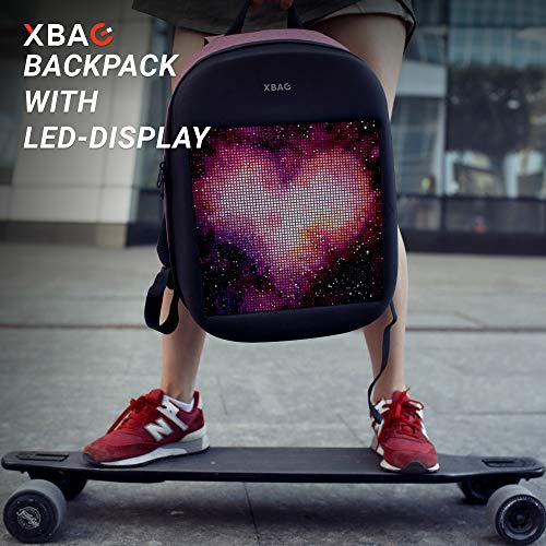 XBAG LED Backpack Customizable Led Screen Hard Case Laptop Backpack with Programmable Screen Digital Smart Model One (Gray)