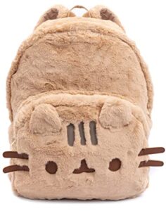 pusheen backpack fur 3d cat beige fluffy rucksack 16”