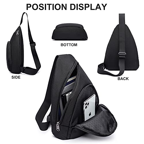 XQXA Bundle-Laptop Backpack for Men with USB Charging Water Resistant College School Backpack Fits 15.6 Inch Laptop |Sling Bag for Men Lightweight Crossbody Bag Hiking Chest Bag Casual Daypack