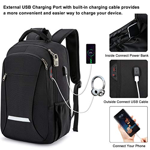 XQXA Bundle-Laptop Backpack for Men with USB Charging Water Resistant College School Backpack Fits 15.6 Inch Laptop |Sling Bag for Men Lightweight Crossbody Bag Hiking Chest Bag Casual Daypack