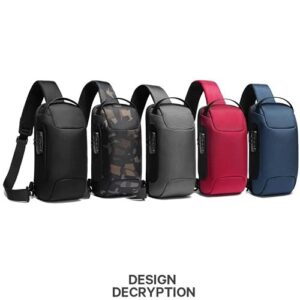 Men Anti-theft Crossbody Bags USB Charging Chest Pack Sling Shoulder Unisex Bags