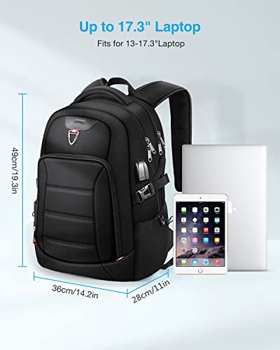 HOMIEE Laptop Backpack Extra Large Travel Backpack 40L Anti Theft College School Backpack for Men Women with USB Port, Water Resistant Business Computer Bag Fit 17.3 Inch Laptop