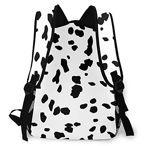 Teery-YY Backpack Dalmatian Dog Print Casual Daypacks Bag for Mens Womans Girls Boys Teens, School Laptop Hiking Travel Daypack College Bookbag,Black,One Size