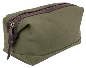 rothco canvas & leather travel kit, olive drab