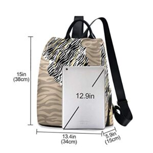 ALAZA African Woman with Zebra Print Hair Backpack with Keychain for Woman Ladies