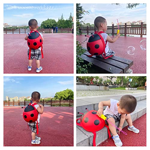 Kids happy Backpack for Unisex Toddler,Ladybug,Child Backpack for Girl and Boy Kindergarten, Red, 10x6.25x11 inches