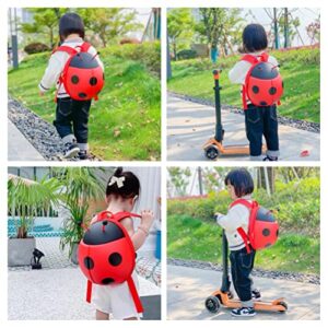 Kids happy Backpack for Unisex Toddler,Ladybug,Child Backpack for Girl and Boy Kindergarten, Red, 10x6.25x11 inches