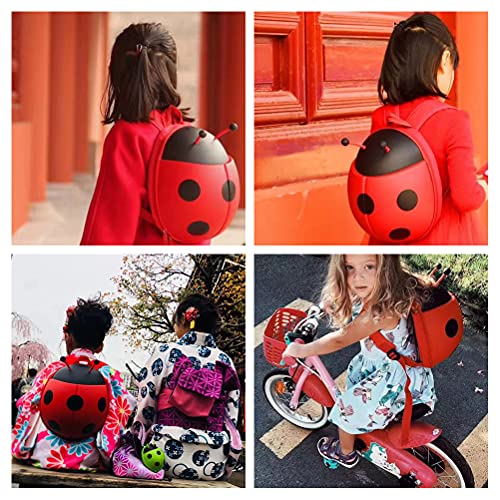 Kids happy Backpack for Unisex Toddler,Ladybug,Child Backpack for Girl and Boy Kindergarten, Red, 10x6.25x11 inches