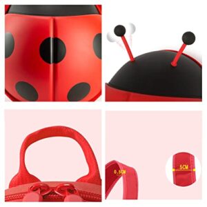 Kids happy Backpack for Unisex Toddler,Ladybug,Child Backpack for Girl and Boy Kindergarten, Red, 10x6.25x11 inches