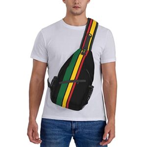 Gelxicu Vintage Jamaican Flag Sling Backpack Travel Hiking Daypack Cute Jamaica Flag Crossbody Shoulder Bag