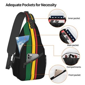 Gelxicu Vintage Jamaican Flag Sling Backpack Travel Hiking Daypack Cute Jamaica Flag Crossbody Shoulder Bag