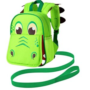 gxtvo toddler backpack leash, 9.5″ kids dinosaur safety leashes bookbag for boys children