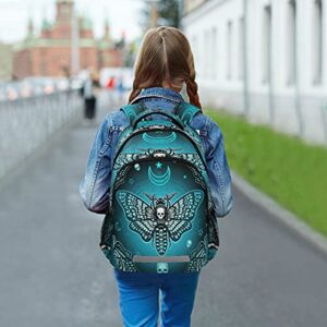 KEEPREAL Moth Dead Head Backpack Water Resistant Casual Daypacks Outdoor Sports Rucksack School Shoulder Bag for Boys Girls Teens