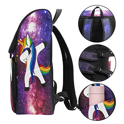 ZZKKO Backpack College Book Laptop Bag Space Galaxy Animal Unicorn Camping Hiking Travel Daypack with Lunch Bag and Pencil Case 3 in 1