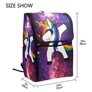 ZZKKO Backpack College Book Laptop Bag Space Galaxy Animal Unicorn Camping Hiking Travel Daypack with Lunch Bag and Pencil Case 3 in 1