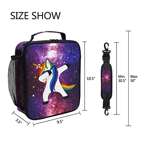 ZZKKO Backpack College Book Laptop Bag Space Galaxy Animal Unicorn Camping Hiking Travel Daypack with Lunch Bag and Pencil Case 3 in 1