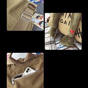 VTYUBX Kawaii Large Backpack 3D Ugly Funny Cartoon Frog Sarchel Fashion Cute Animal Novelty Monster Schoolbag Bookbag Shoulder Bag (Brown,Large)