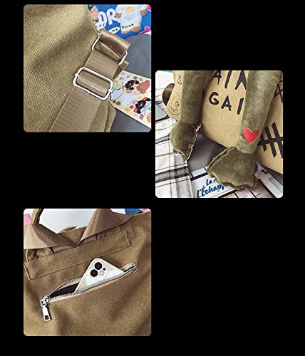 VTYUBX Kawaii Large Backpack 3D Ugly Funny Cartoon Frog Sarchel Fashion Cute Animal Novelty Monster Schoolbag Bookbag Shoulder Bag (Brown,Large)