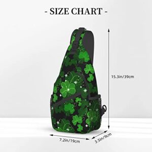 FBCAL St. Patrick's Day Sling Backpack,Travel Hiking Daypack Lucky Shamrocks Crossbody Shoulder Bag