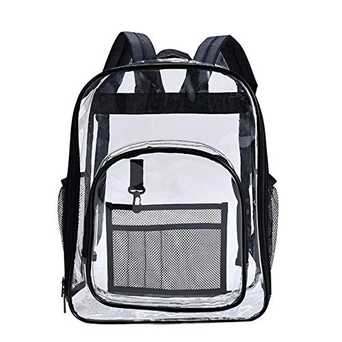 DV- Black-Clear Backpack | Heavy Duty | Clear PVC | Transparent Backpacks | Easy to use as a Bookbags