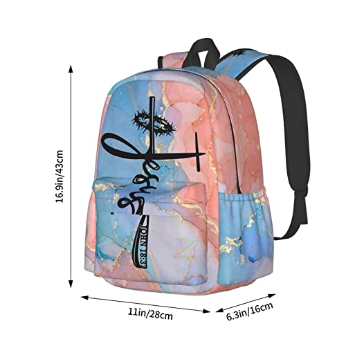 Christian Jesus Cross School Laptop Backpacks For Women Men Computer Book Bag Travel Hiking Camping Daypack Aesthetic Backpack 4th of july