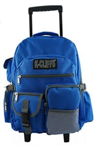 deluxe wheeled rolling backpack for school with premium sturdy wheels royal