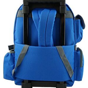 Deluxe Wheeled Rolling Backpack for School with Premium Sturdy Wheels Royal