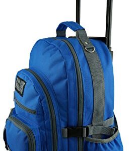 Deluxe Wheeled Rolling Backpack for School with Premium Sturdy Wheels Royal