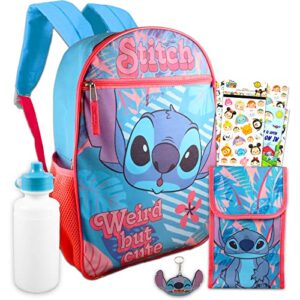 walt disney studio disney lilo and stitch backpack lunch set – bundle with lilo backpack, lunch bag, and water bottle plus stickers and more (lilo and stitch school supplies)