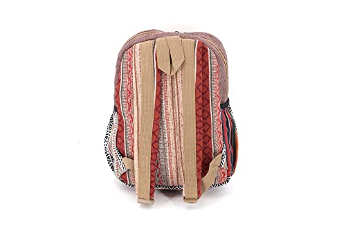 Unique Tie-dye Mini Hemp Backpack Small Back Pack Boho Backpack 100% Himalaya Hemp| 100% VEGAN | Handmade with Love. (Brown)