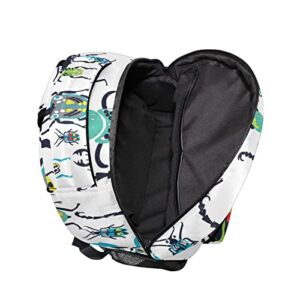 Krafig Bugs Beetles Watercolor Boys Girls Kids School Backpacks Bookbag, Elementary School Bag Travel Backpack Daypack