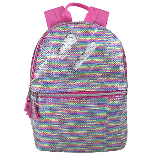 Mini Sequin Backpack Purse for Girls, Teens, Women - Rainbow Mini Backpack for Girls (Neon Rainbow)