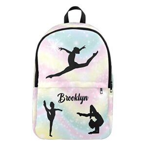 Gymnastic Personalized Backpack for Teen Boys Girls ,Custom Travel Backpack Bookbag Casual Bag with Name Gift