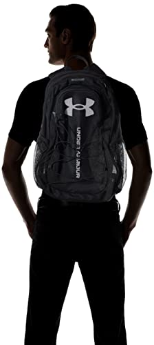 Under Armour unisex-adult Hustle Mesh Backpack , (001) Black / / White , One Size Fits Most