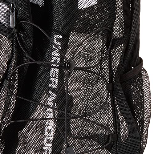 Under Armour unisex-adult Hustle Mesh Backpack , (001) Black / / White , One Size Fits Most