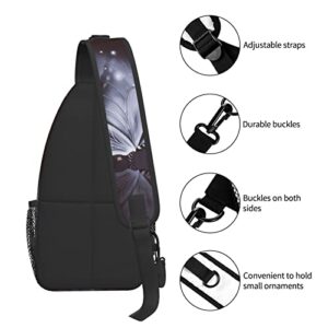 Unisex Men Women 3D Printed Black Butterfly Animals Sling Bag Crossbody Chest Daypack Lightweight Casual Backpack Shoulder Bag For Travel Hiking Camping Gifts